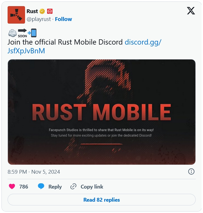 Facepunch Studios ยืนยันอย่างเป็นทางการ Rust Mobile อยู่ในช่วงเตรียม ...